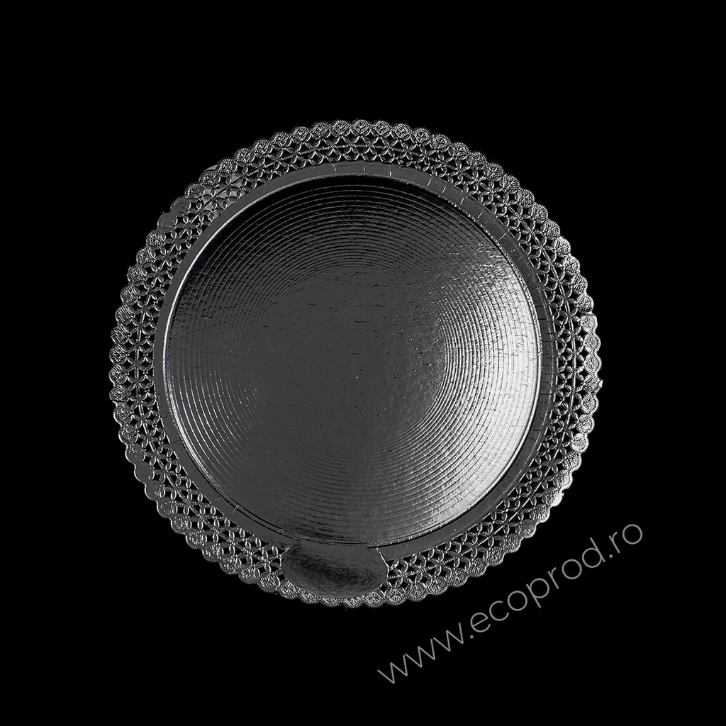 PLATOU ROTUND DANTELAT ARGINTIU 30 CM | ECO PROD